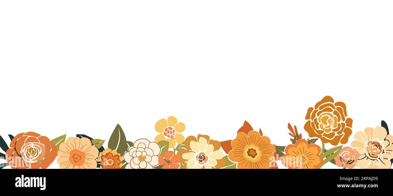Abstract autumn art floral border vector isolated Stock Vector Image ...