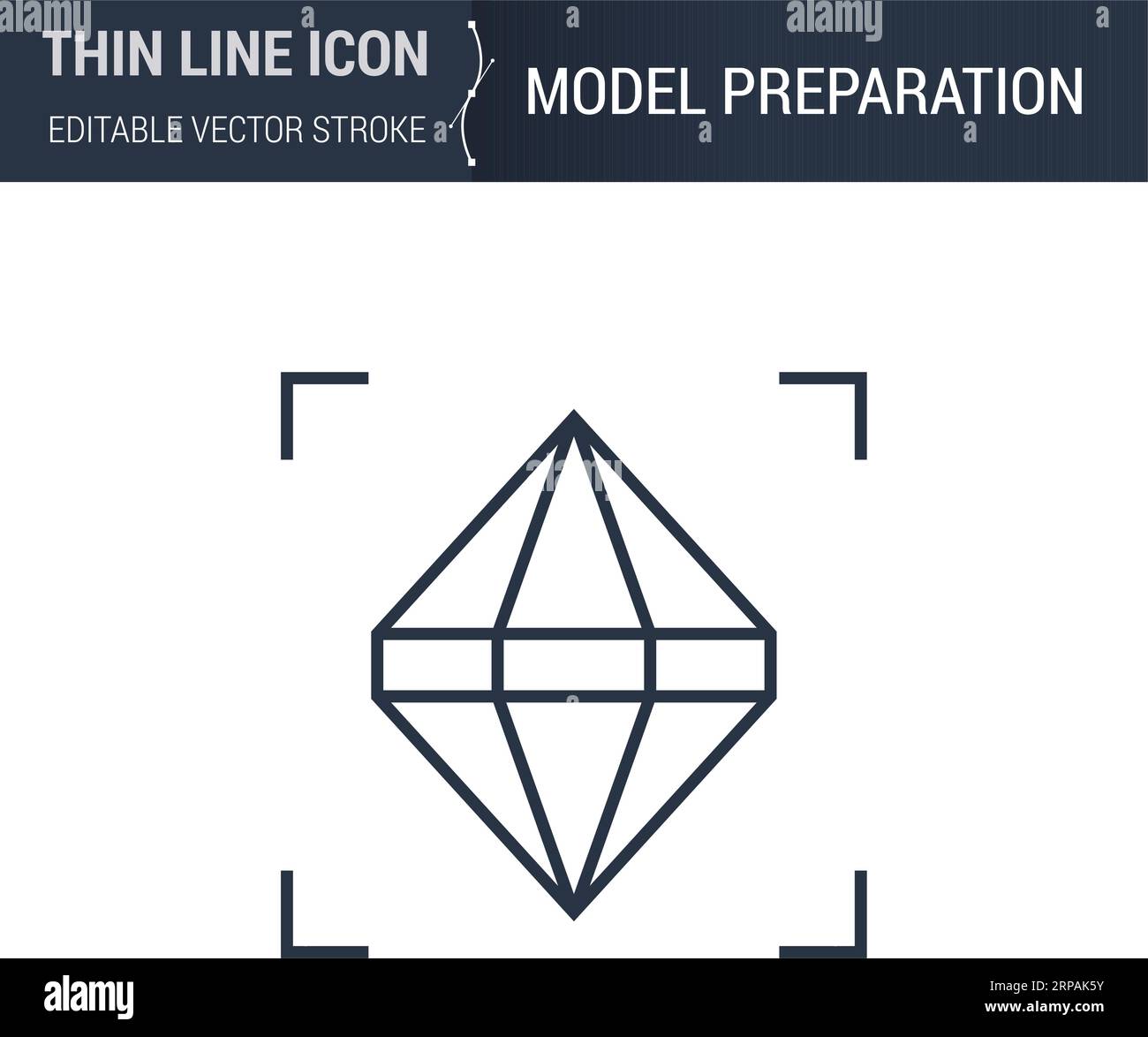 Symbol of Model Preparation Thin Line Icon of 3D Printing and Modeling ...