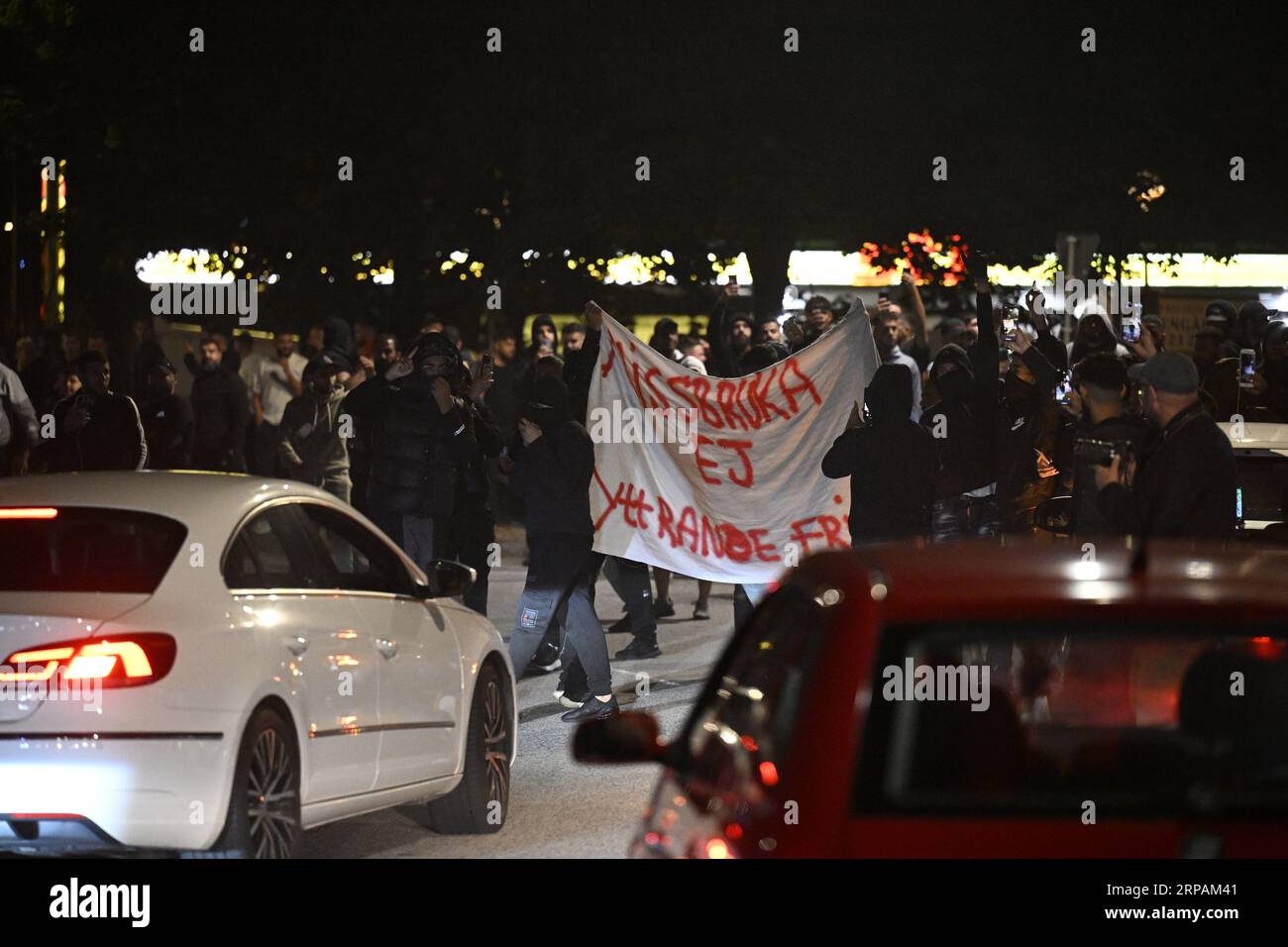 MALMÖ, SWEDEN 20230904A banner with the text "No to Koran burning. Don ...