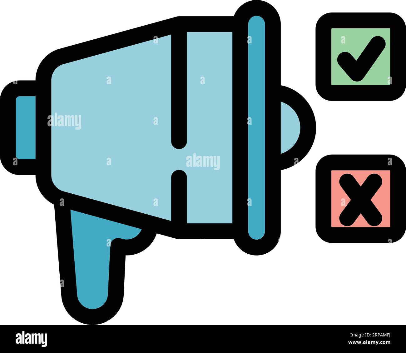 Election megaphone icon outline vector. Vote poll. Paper campaign color ...