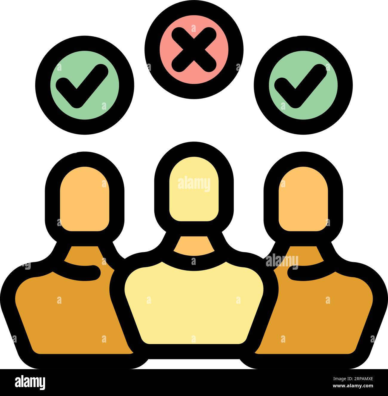 Election group icon outline vector. Online ballot. Paper public color ...