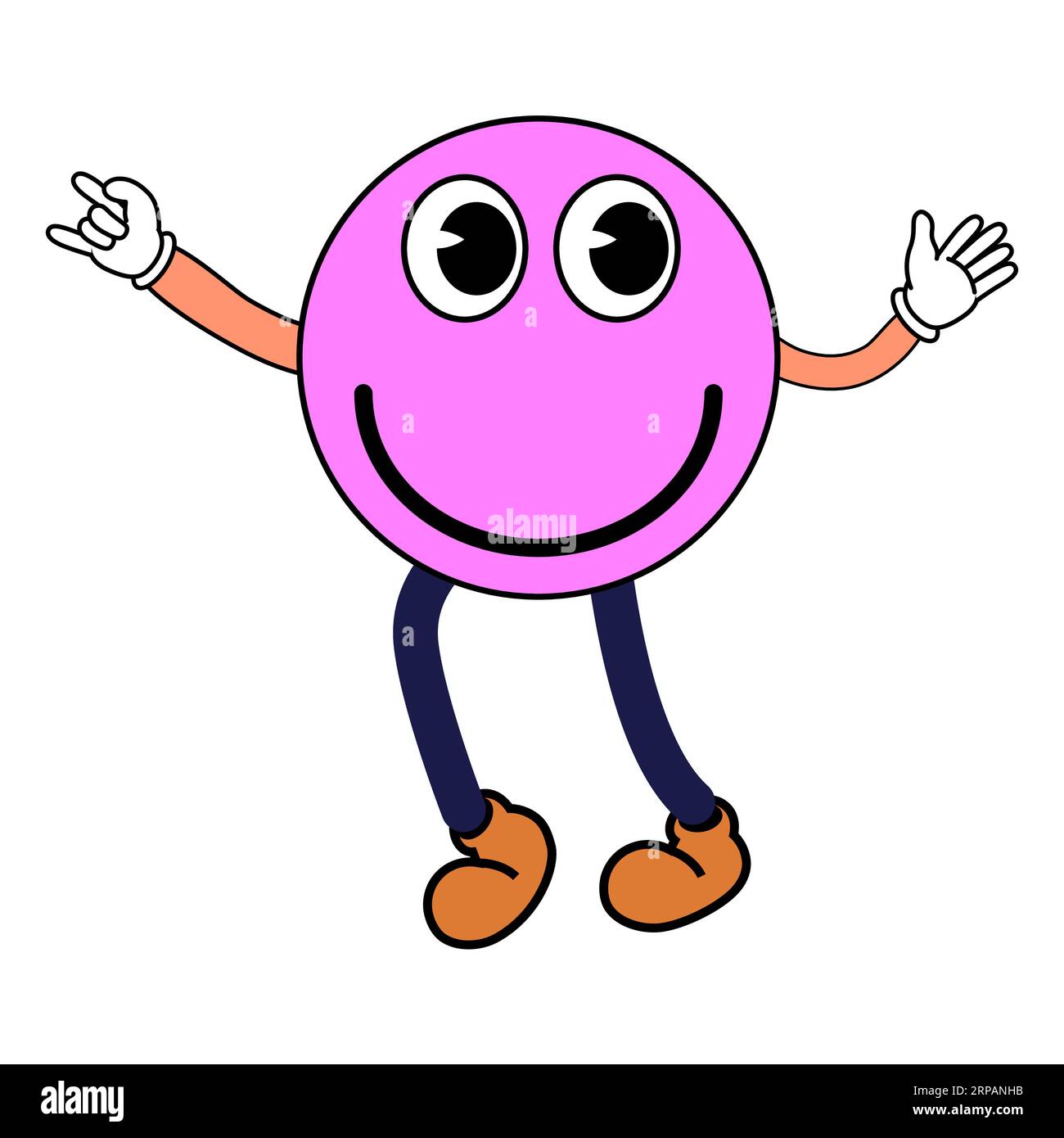 Groovy Cartoon funny cartoon smile character, vintage. Funky comic ...