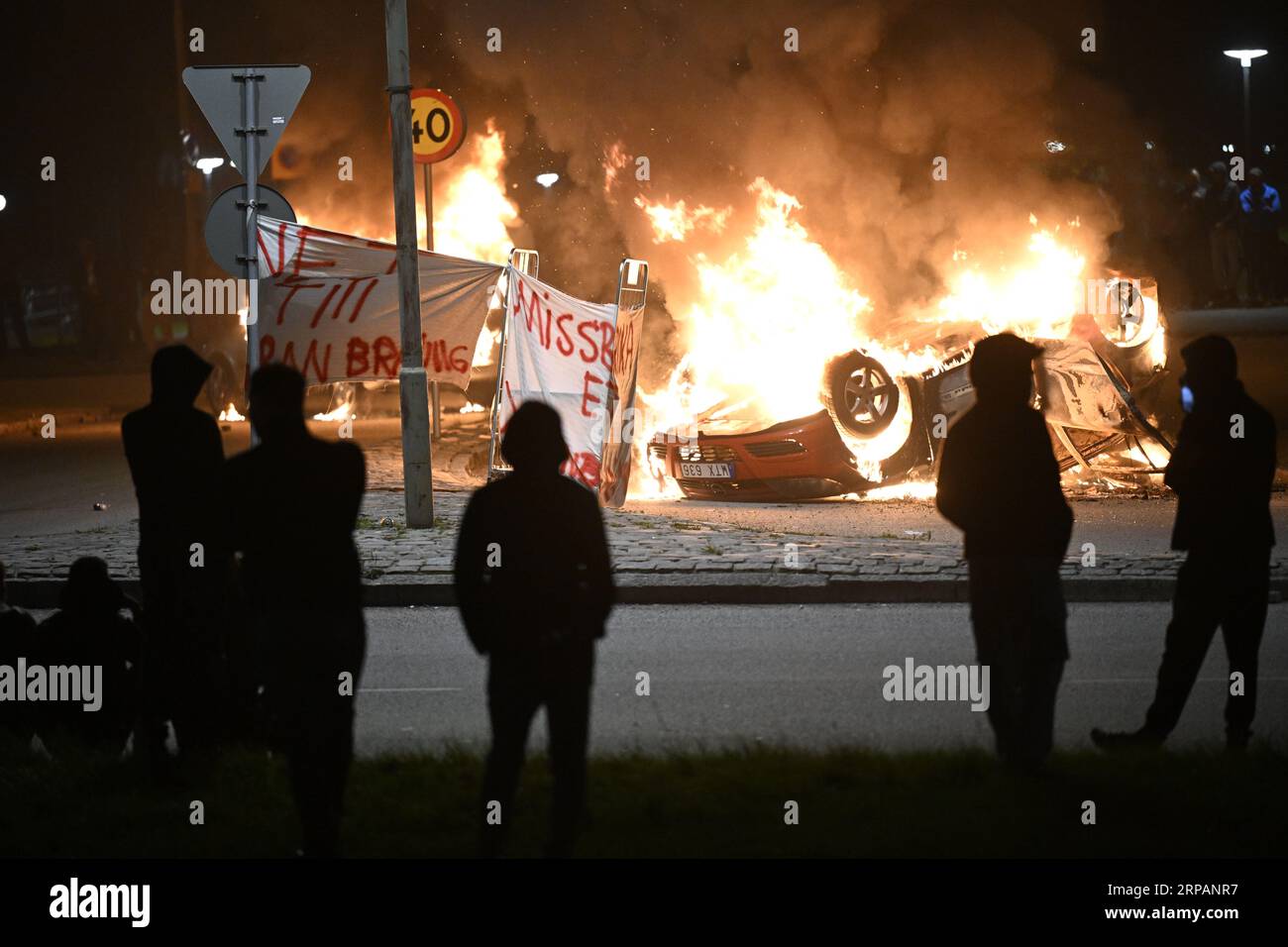 MALMÖ, SWEDEN 20230904A banner with the text "No to Koran burning. Don ...