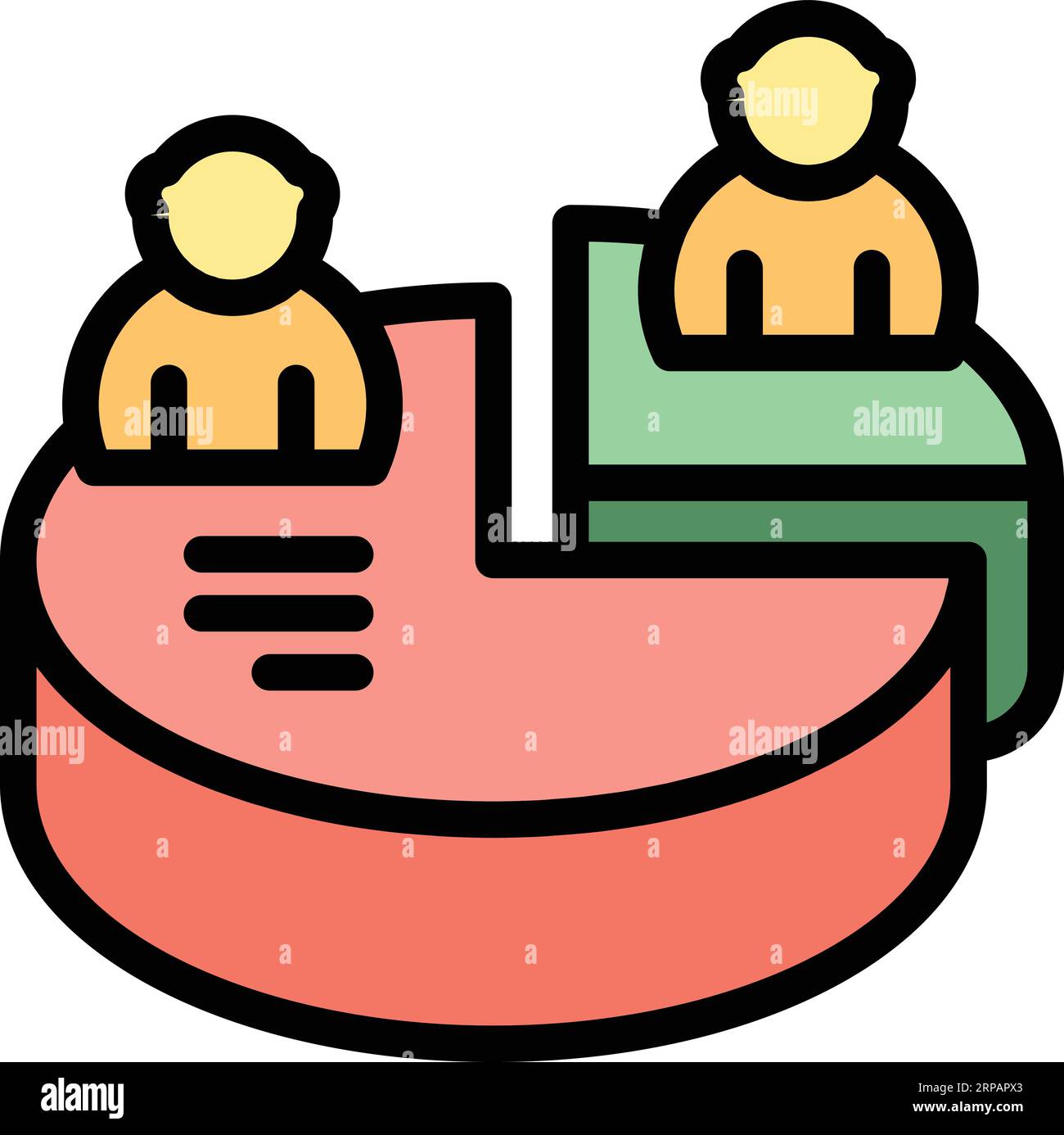 Population graph icon outline vector. Human team. Chart trend color ...