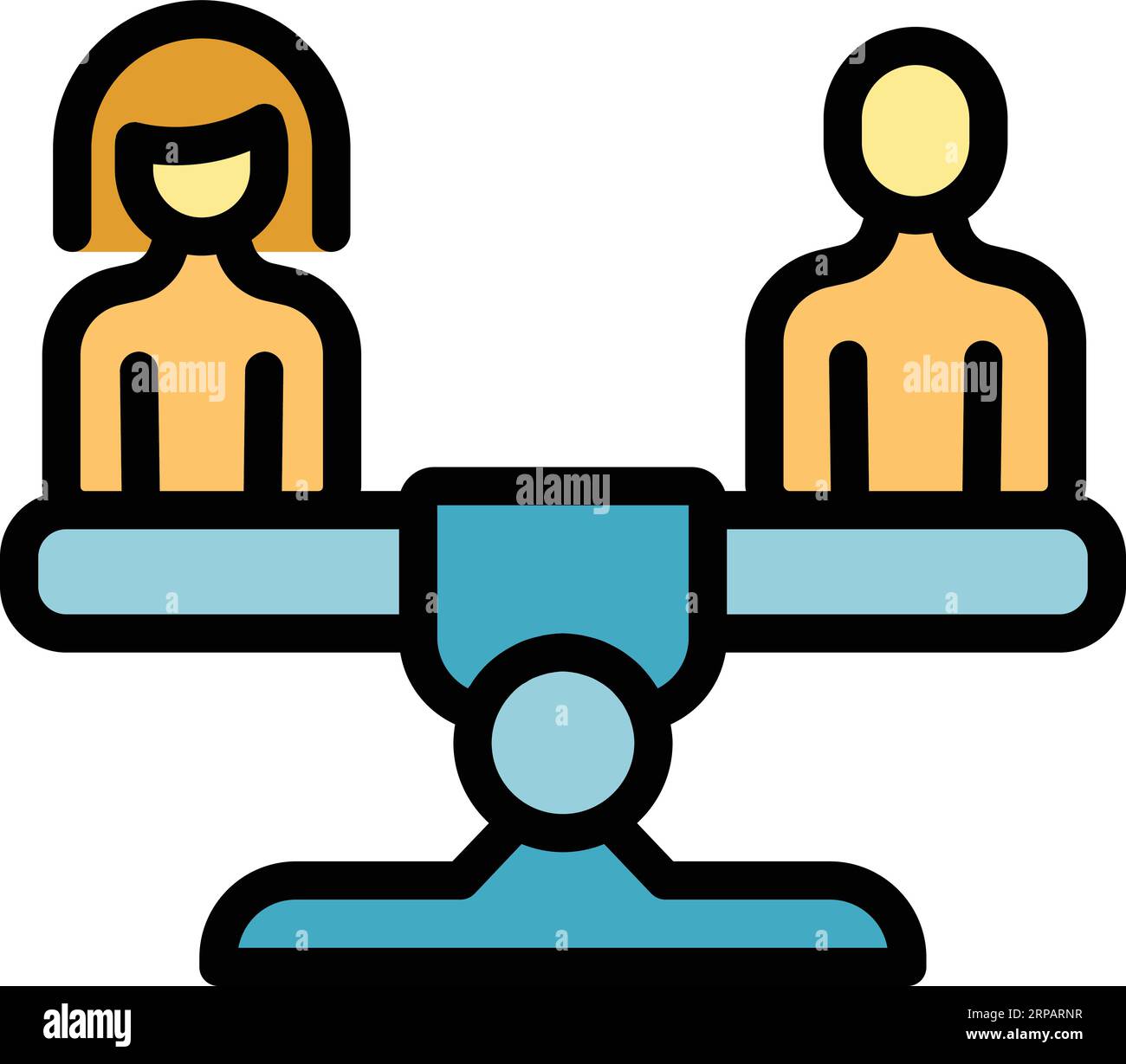 Population balance icon outline vector. Human team. Social data color ...