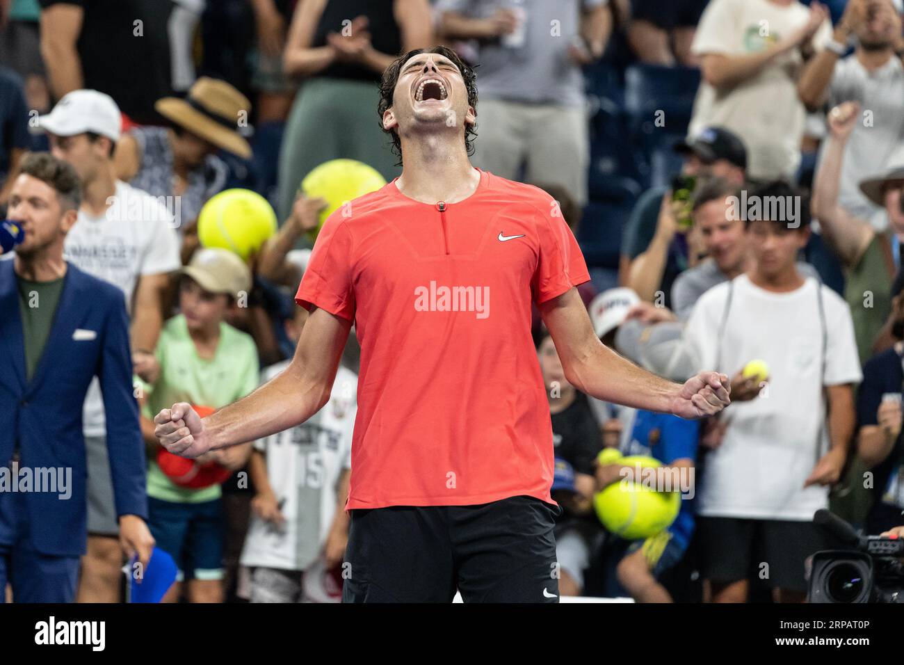 Taylor Fritz of USA celebrates victory in 4th round against Dominic ...