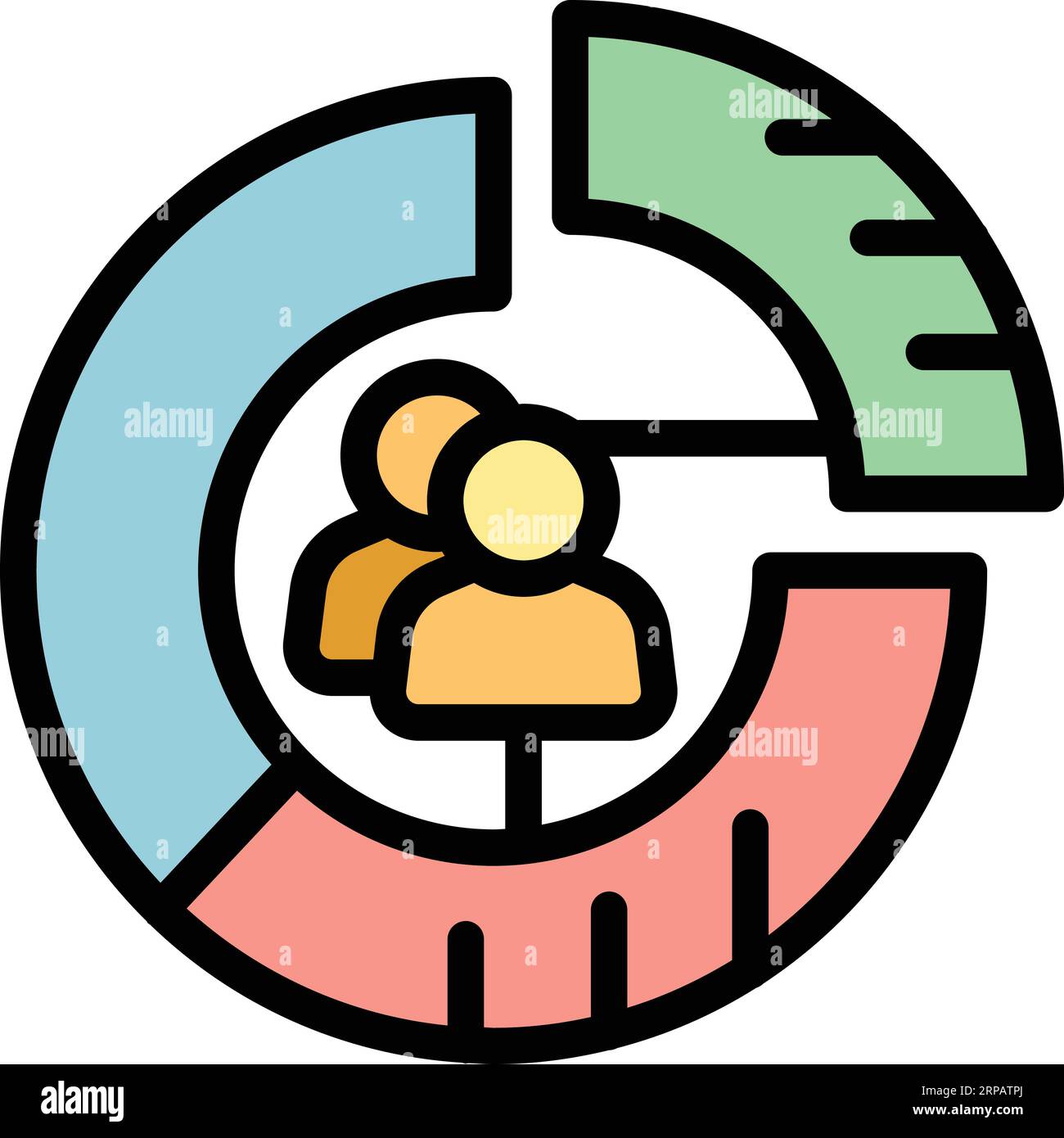 Population chart icon outline vector. Human team. Adult arrow color ...