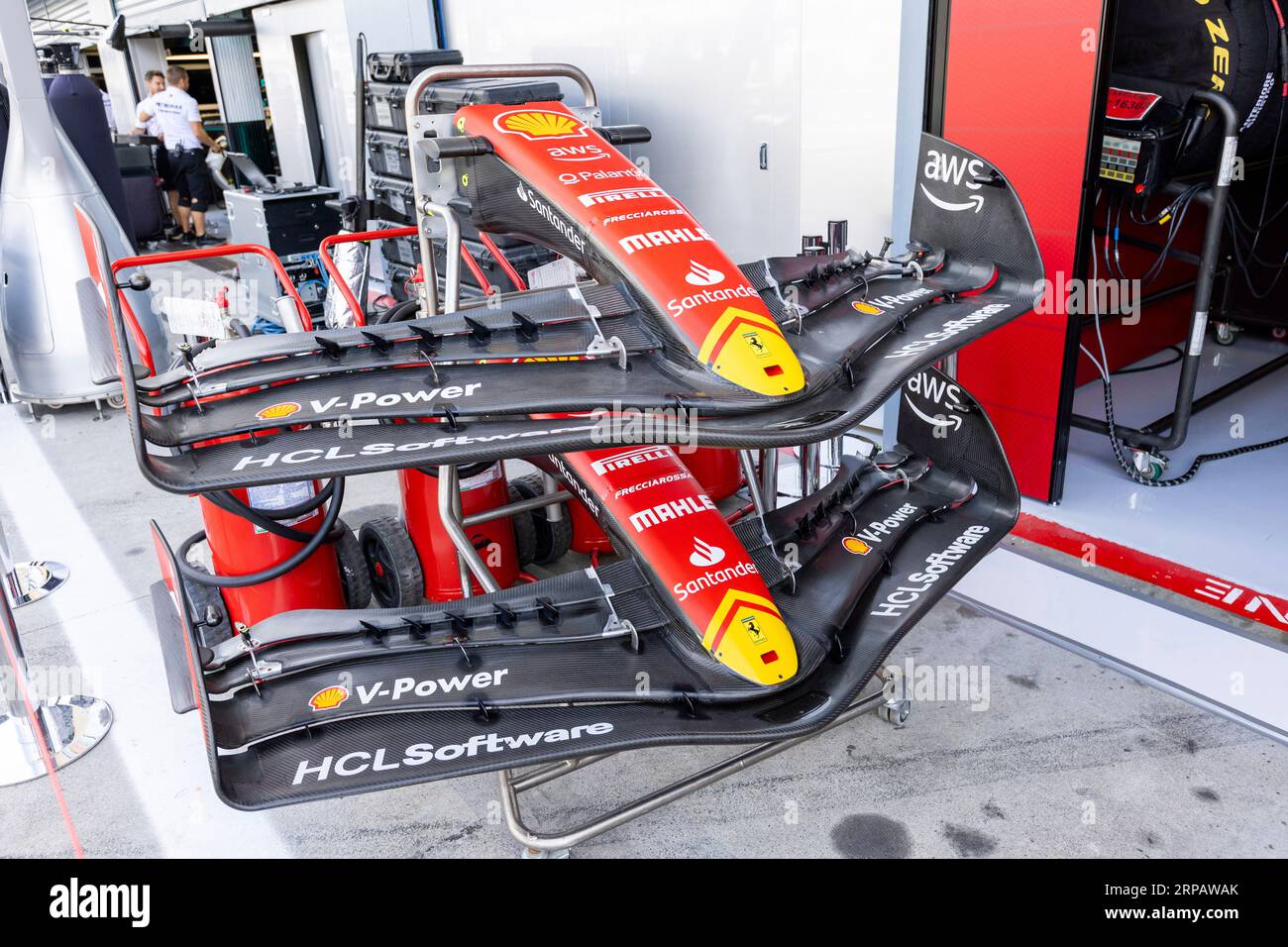 MONZA, ITALY - SEPTEMBER 03: Extra Ferrari front wings before the F1 ...