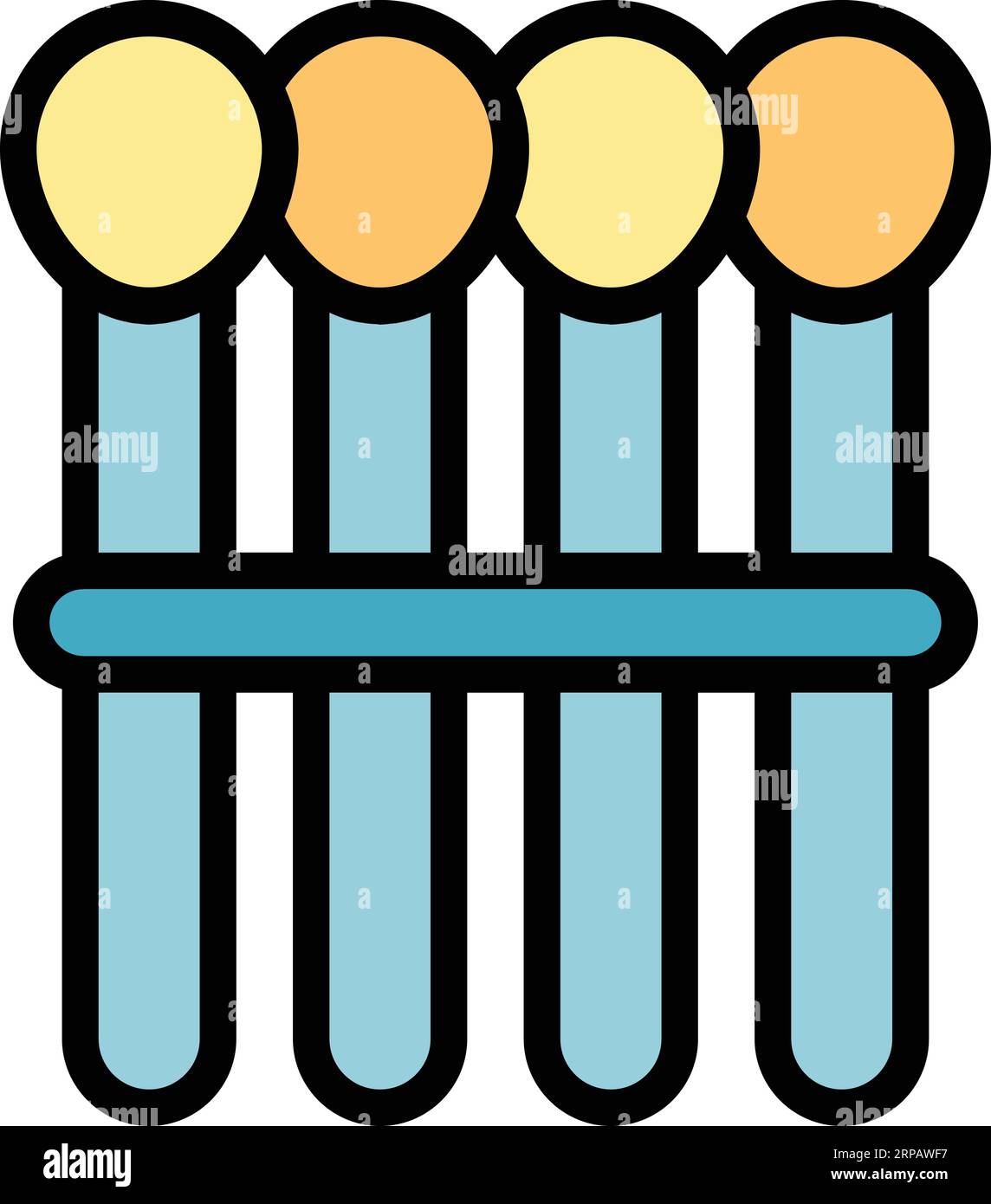 Dentist swab icon outline vector. Cotton ear. Plastic stick color flat ...