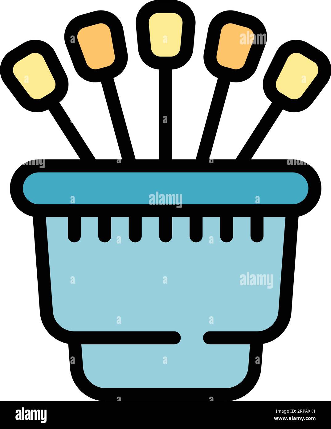 Individual swab icon outline vector. Cotton stick. Sterile pick color ...