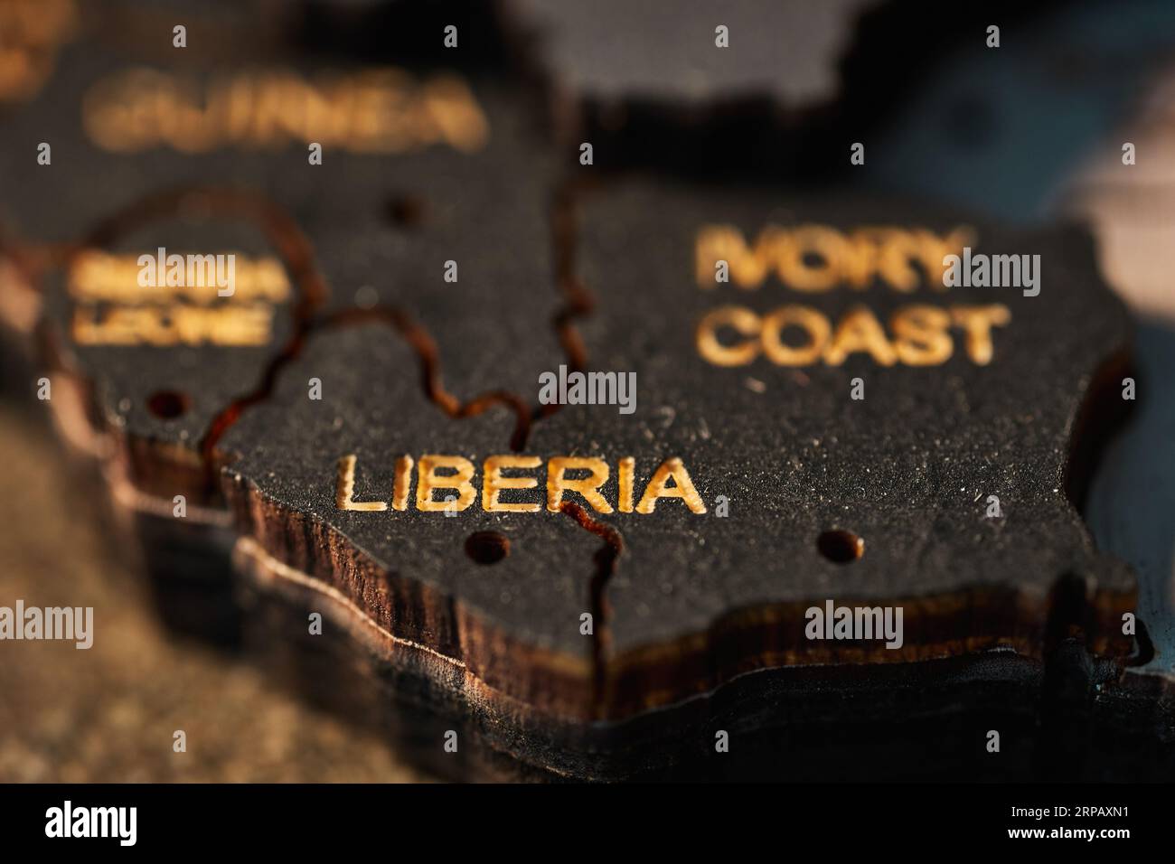 Liberia on African continent map Stock Photo - Alamy