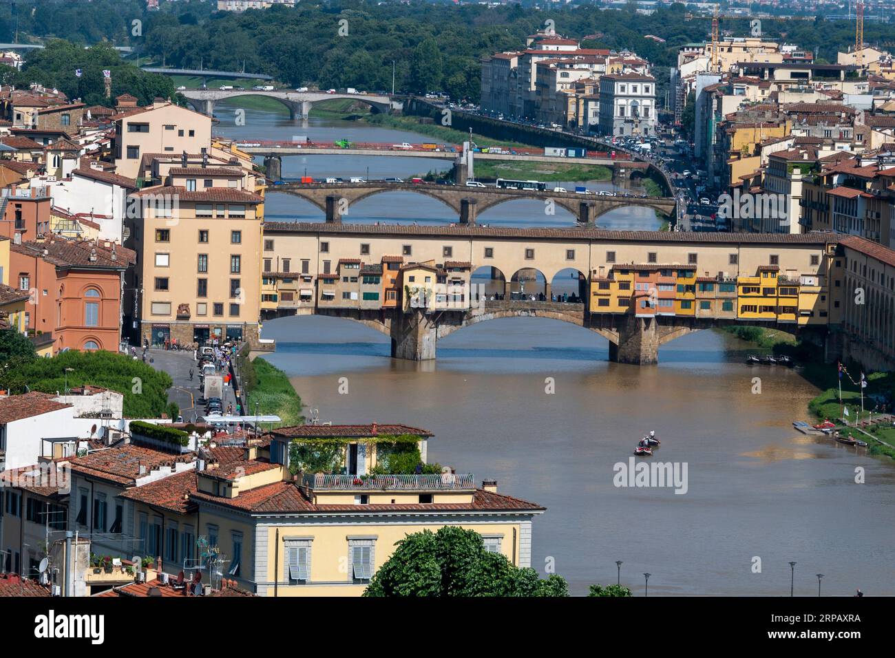 The oldest surviving medieval bridge (Ponte Vecchio ) with its Roman ...