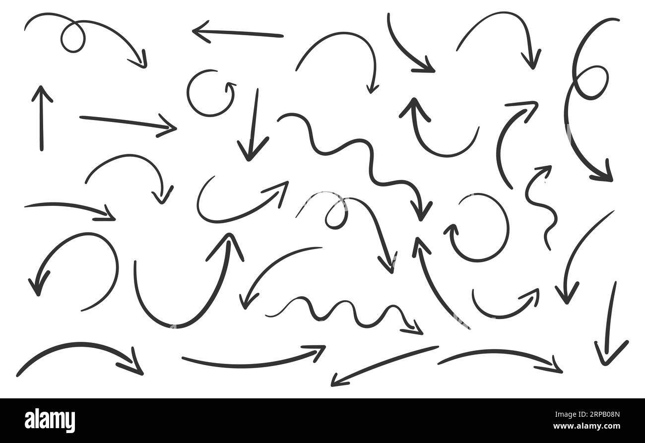 Hand drawn arrows indicating direction Stock Vector Image & Art - Alamy