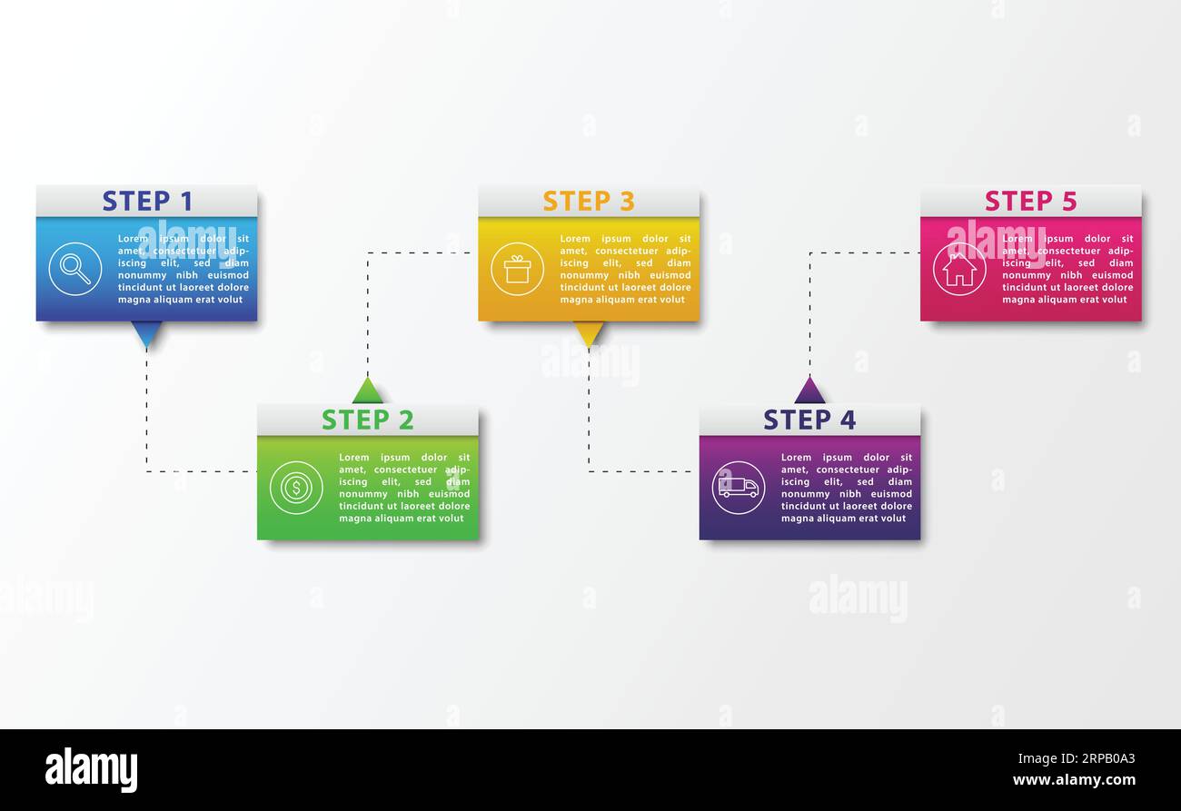 Infographic five step cycle process Stock Vector Image & Art - Alamy