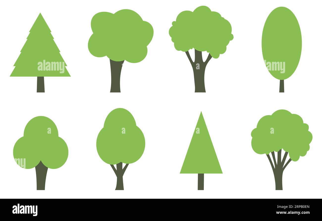 Flat tree forest organic shape icons Stock Vector Image & Art - Alamy