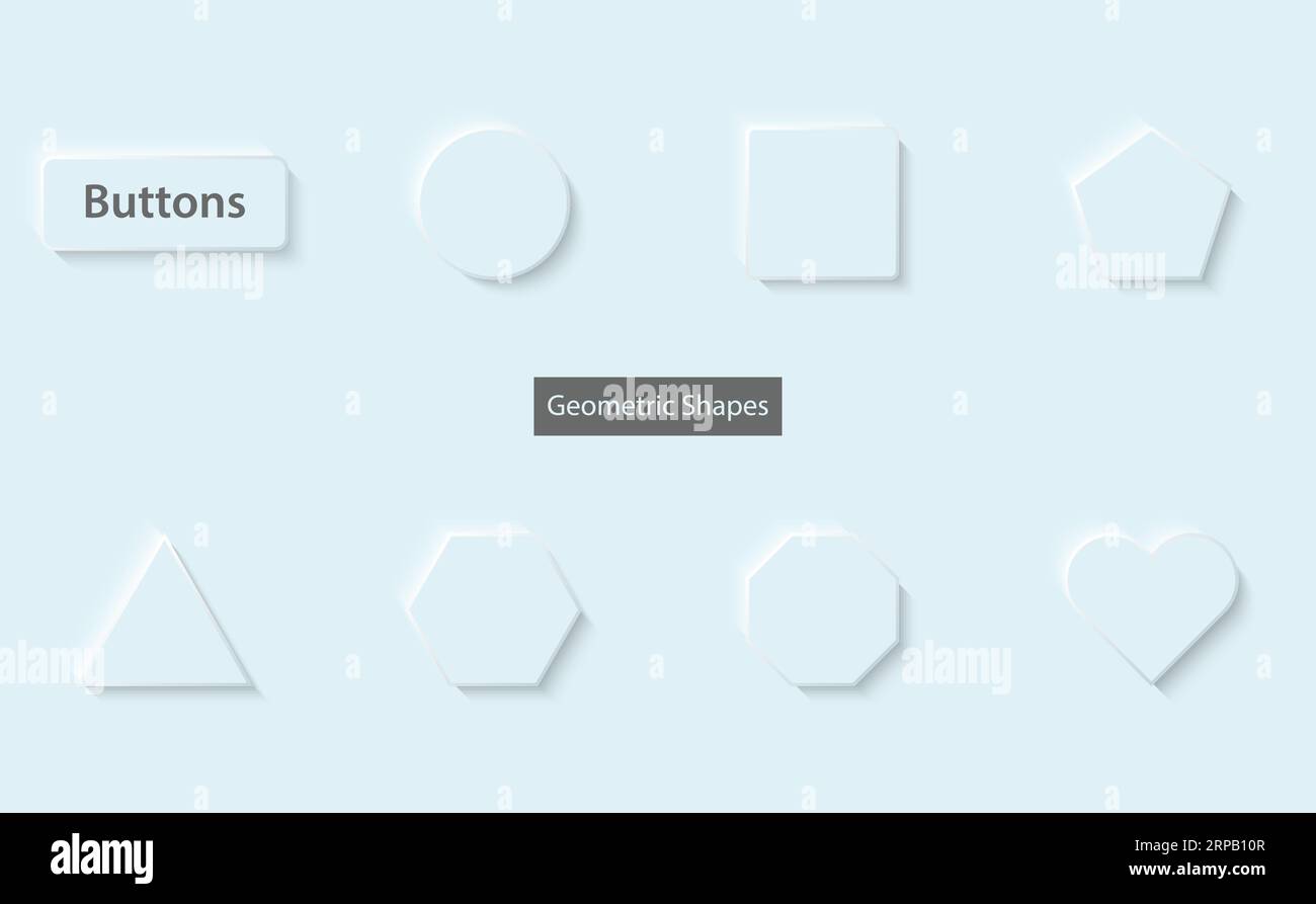 Neumorphism ui design geometric shapes Stock Vector Image & Art - Alamy