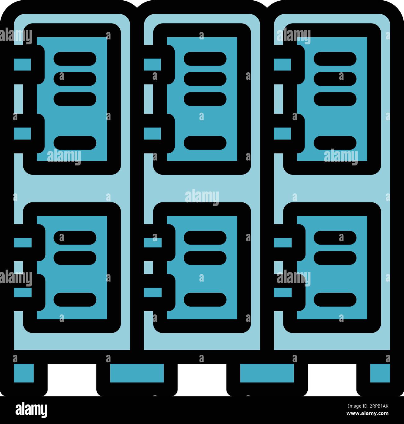 School locker icon outline vector. Face mask. Study safety color flat ...