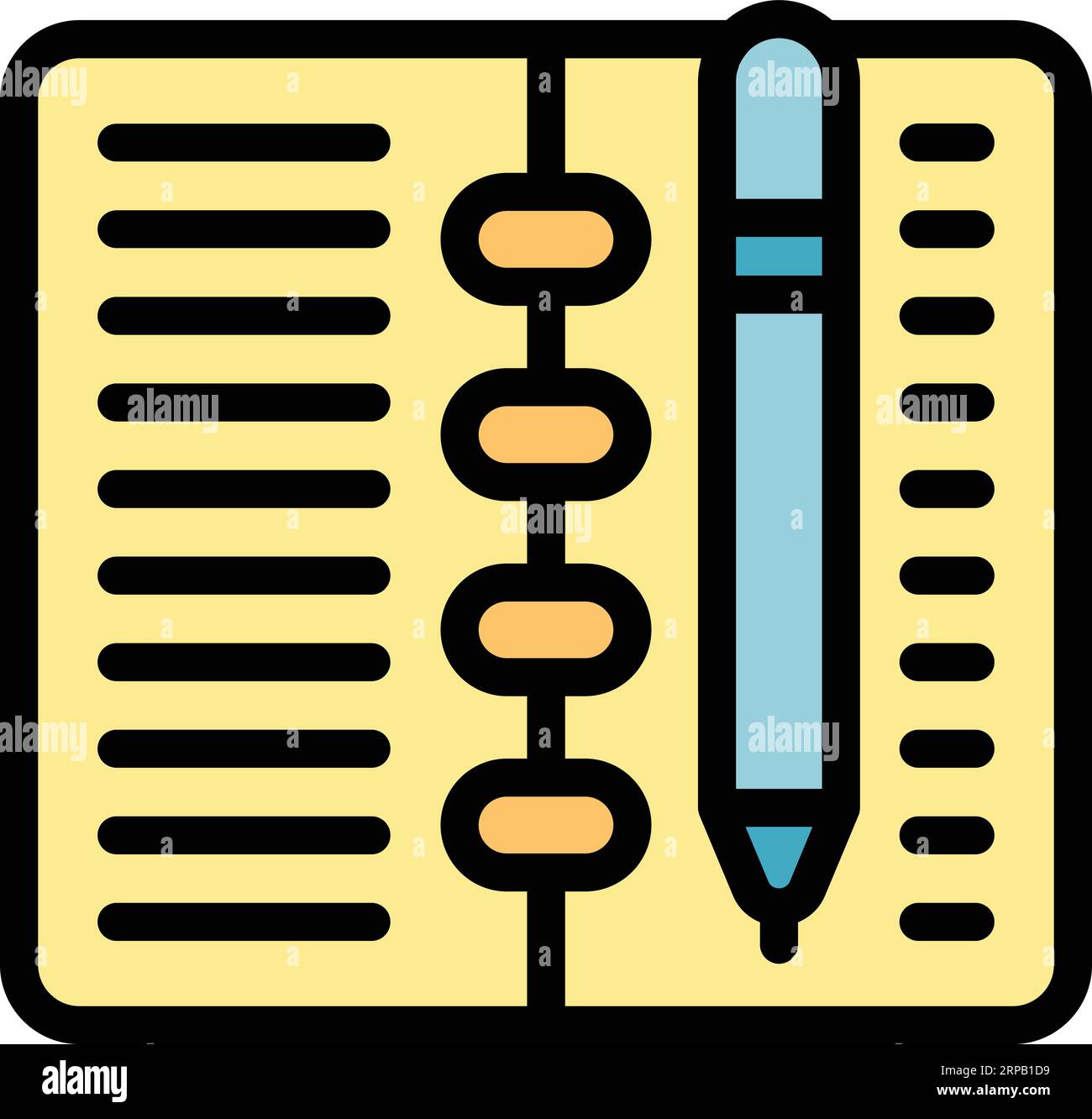 Notebook study icon outline vector. Class safety. Return safe color ...