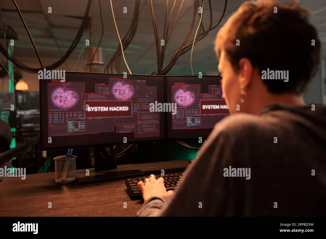 Hacker Cracking Password Getting Access To Computer System Stealing Privacy Data Criminal