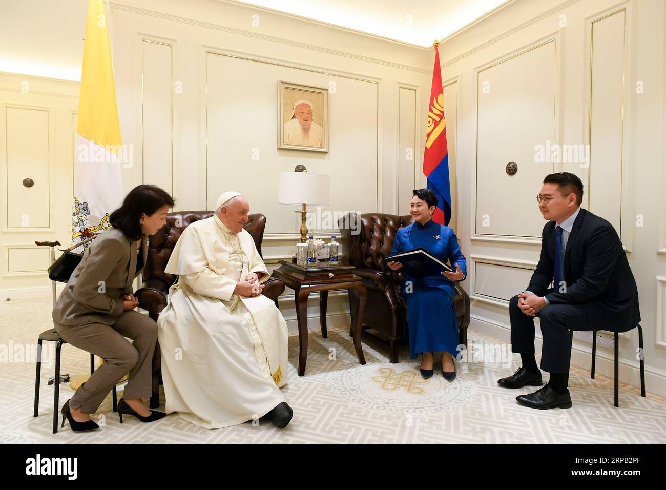 Mongolia, Ulaanbaatar, 2023/9/4 .Pope Francis departs from Ulaanbaatar ...
