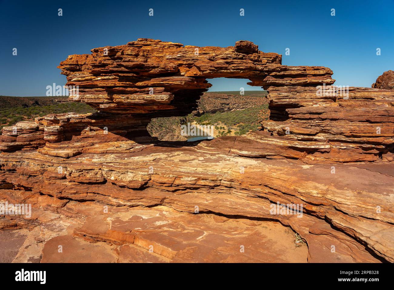 Nature's Window wind eroded opening in Kalbarri National Park, Western ...