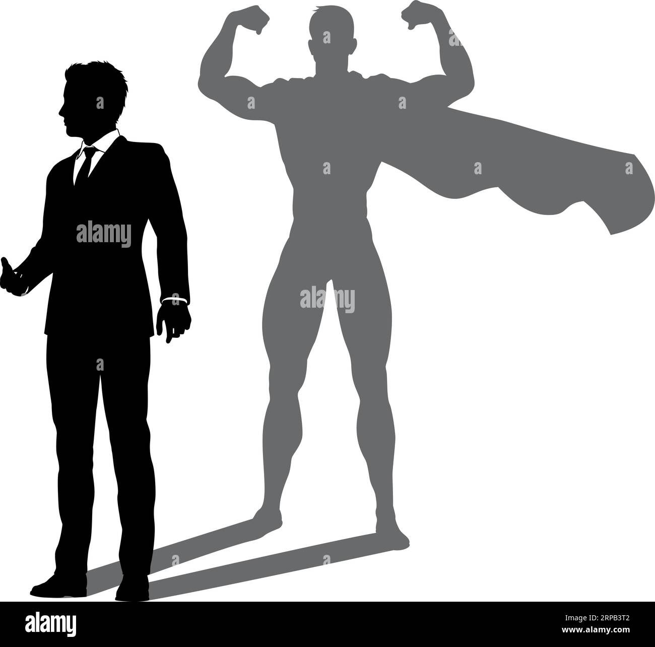 Superhero Business Man With Super Hero Shadow Stock Vector Image & Art ...