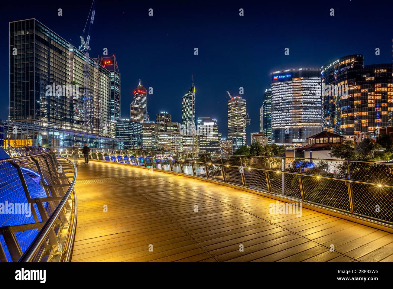 Perth, WA, Australia - City skyline illuminated at night as seen from ...