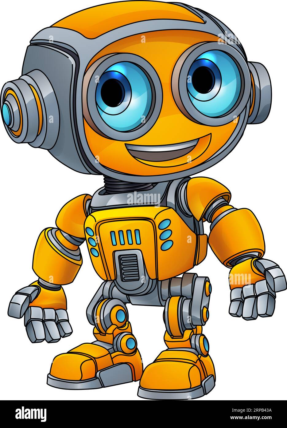 Robot Mascot Cartoon Cute Fun Alien Character Man Stock Vector Image ...