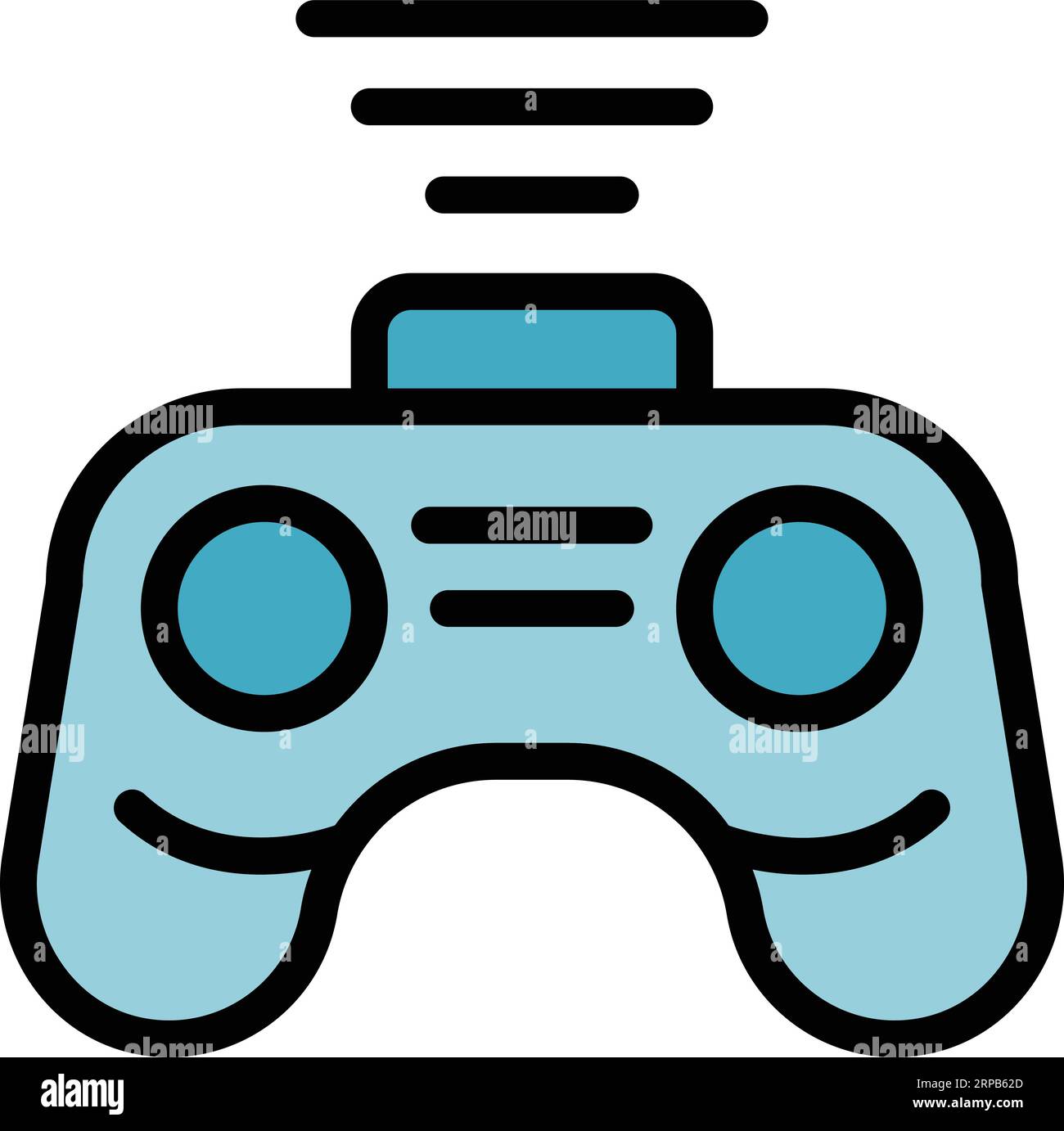 Wireless joystick icon outline vector. Online game. Pc console color ...