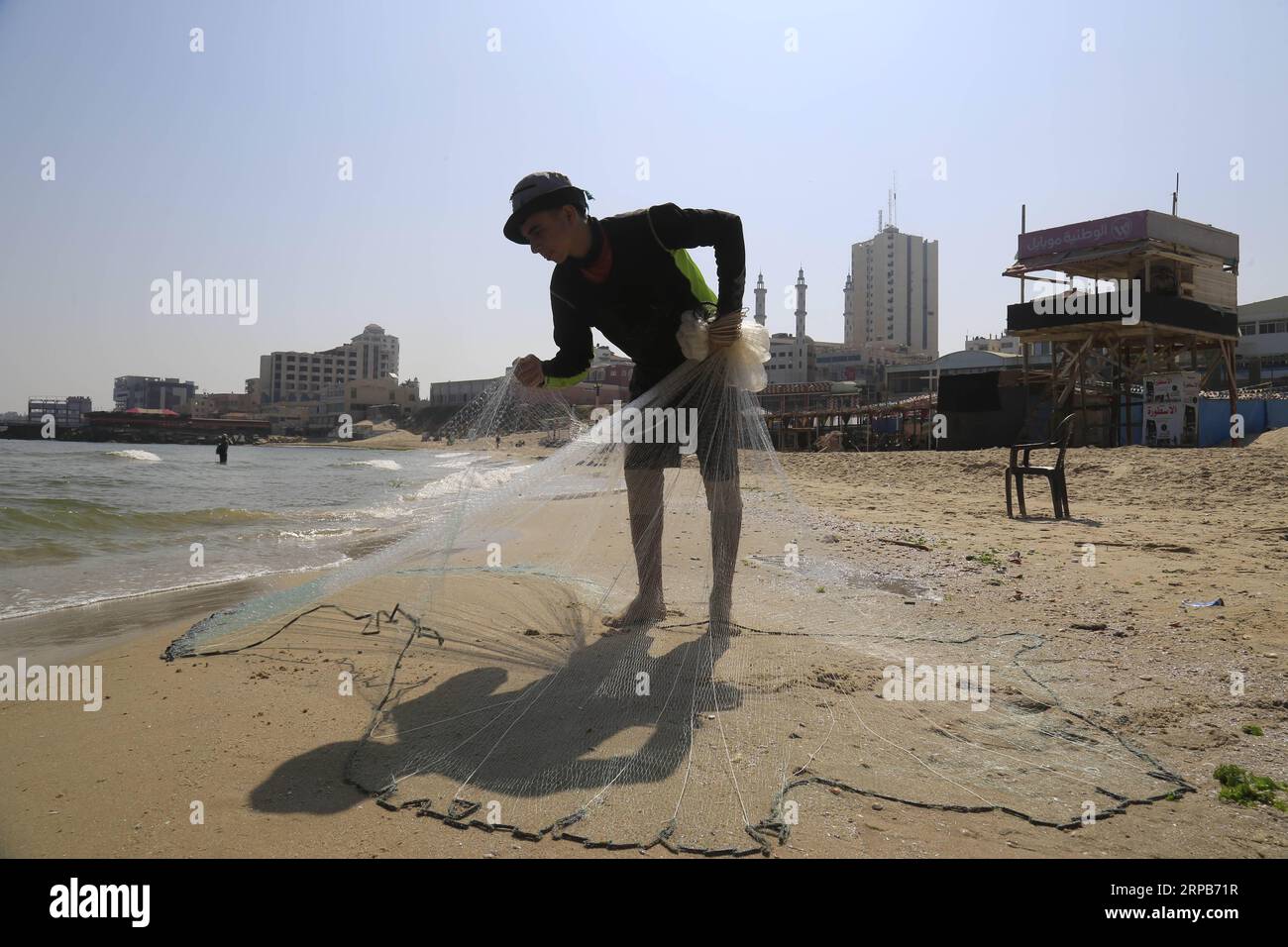 (190530) -- GAZA, May 30, 2019 -- Palestinian fisherman Rafat al-Hissi ...