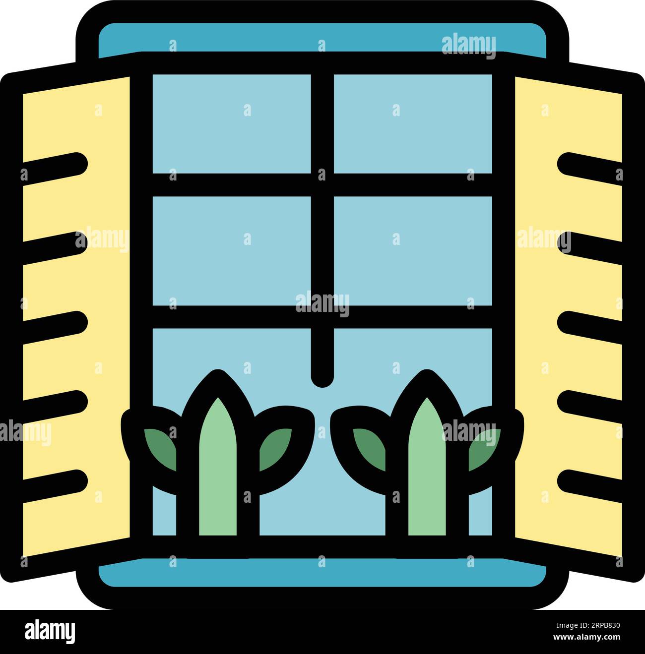 Window garden icon outline vector. Indoor plant. House nature color ...
