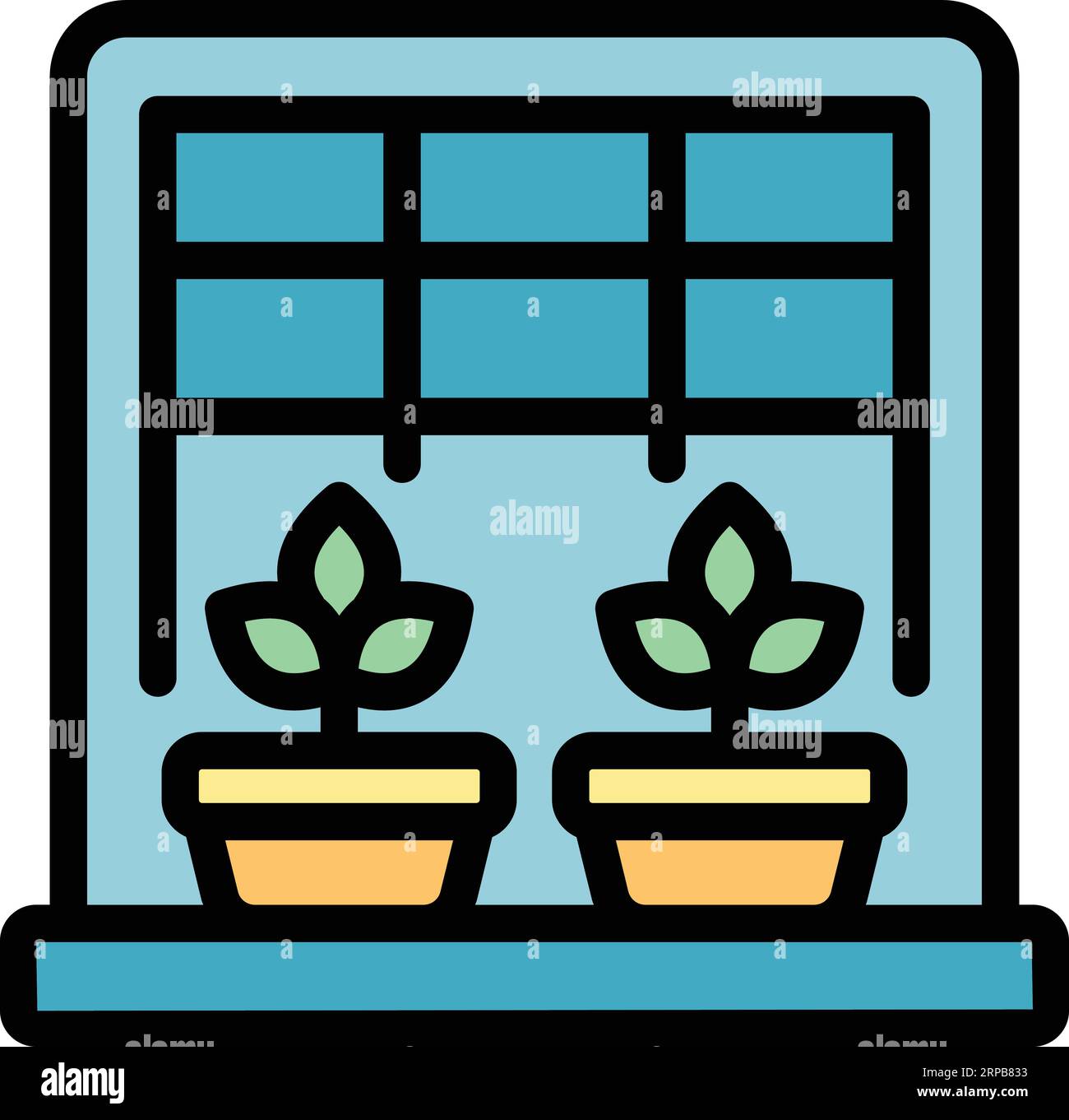 Planter box on a windowsill Stock Vector Images - Alamy