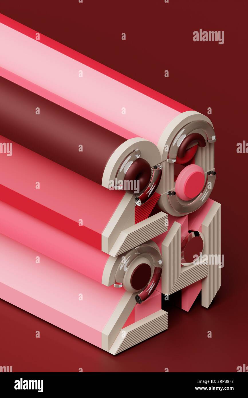 2024 calligraphy with 3d numbers on colorful background with New Year ...