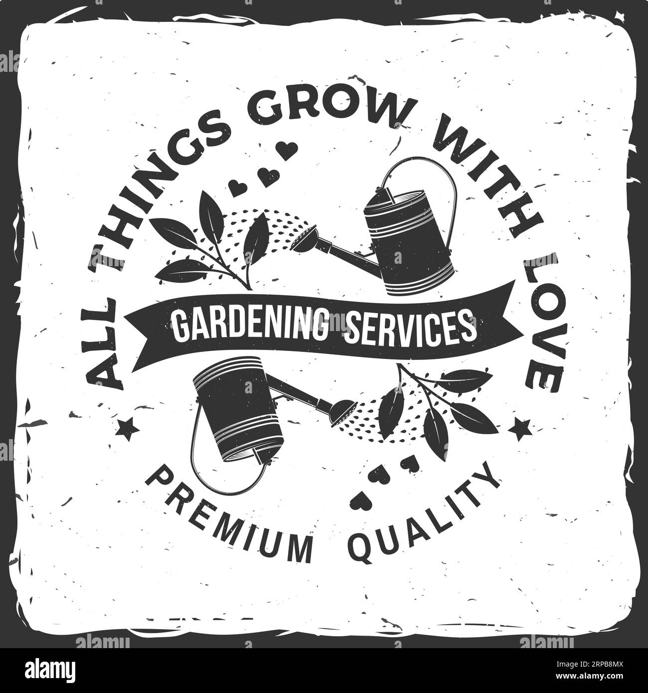 All things grow with love gardening emblem, label, badge, logo. Vector ...