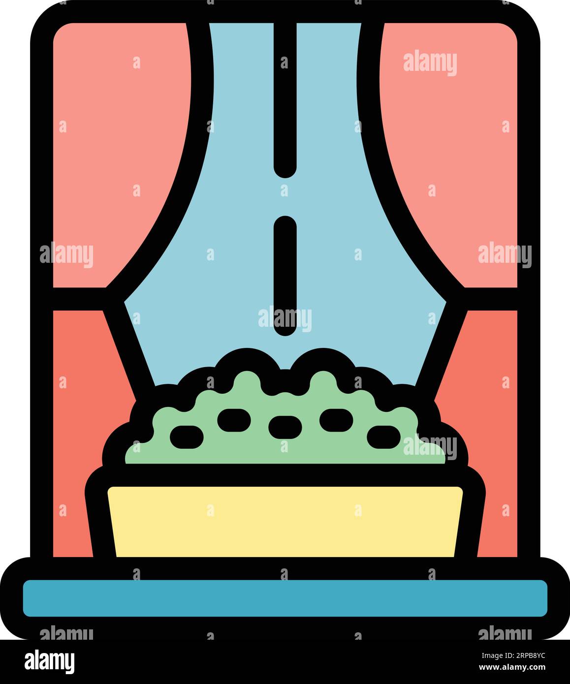 Plant box windowsill icon outline vector. House pot. Flower pot color ...