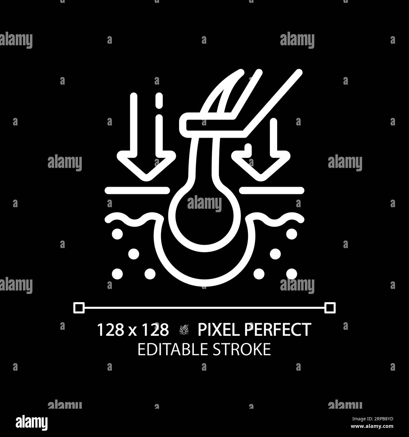 Customizable hair replacement thin linear white icon Stock Vector Image & Art - Alamy