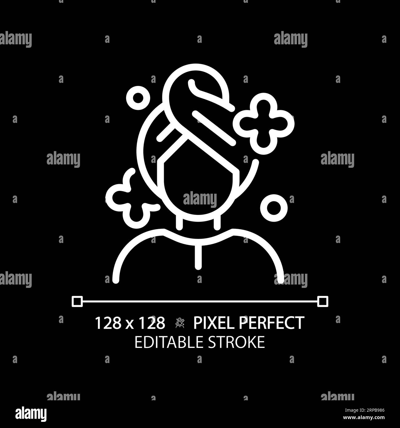 Customizable woman with hair wash thin line white icon Stock Vector ...