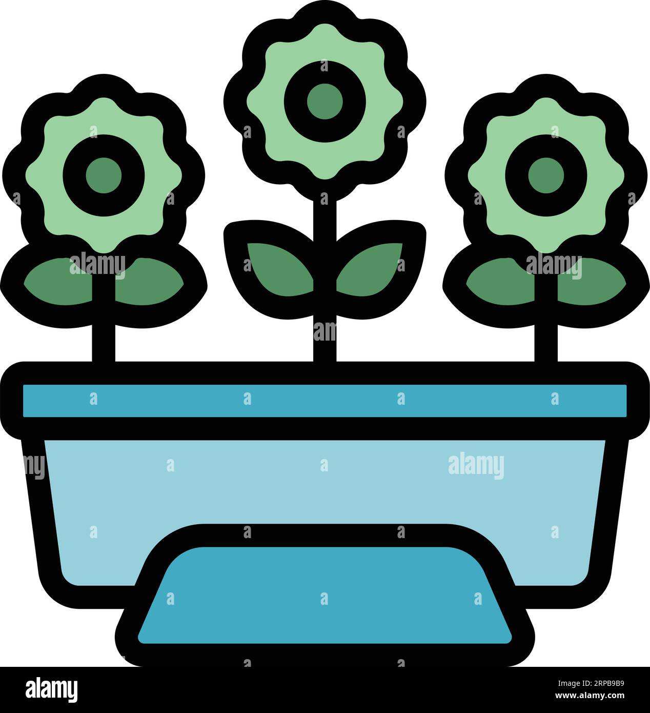 Plant box icon outline vector. Garden windowsill. Nature farm color ...