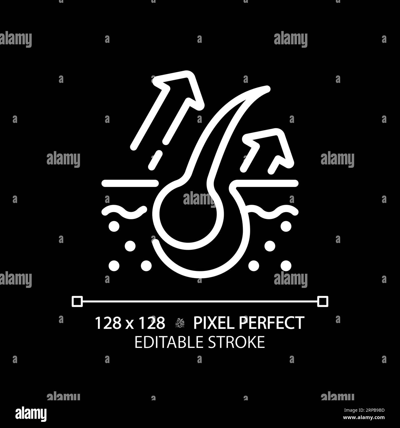 Customizable hair bulb damage thin linear white icon Stock Vector Image & Art - Alamy