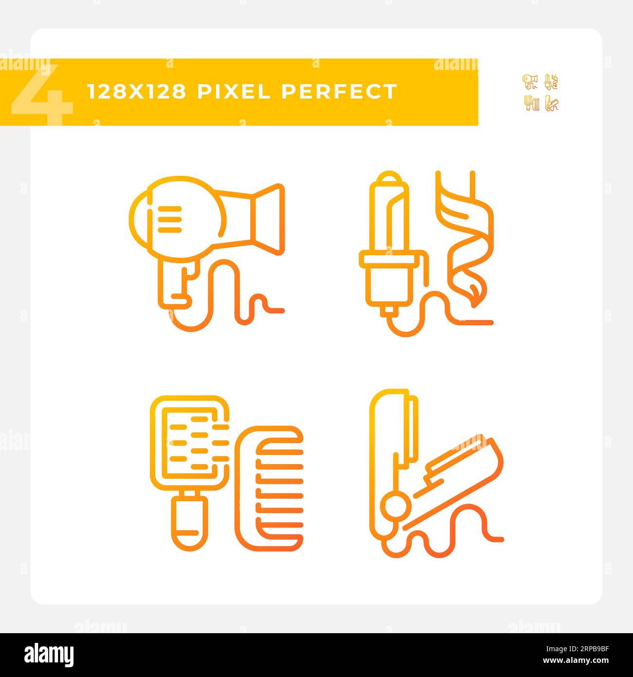 2D pixel perfect haircare icons set Stock Vector Image & Art - Alamy