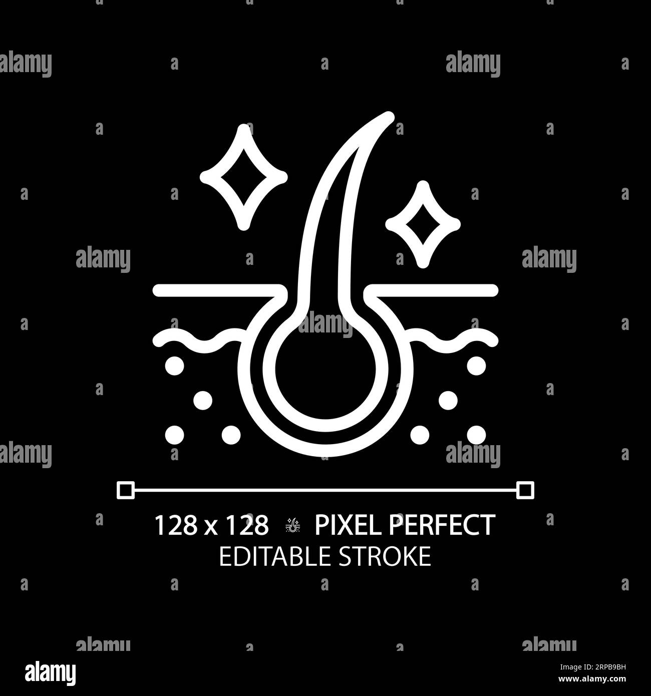 Customizable shiny hair thin linear white icon Stock Vector Image & Art - Alamy