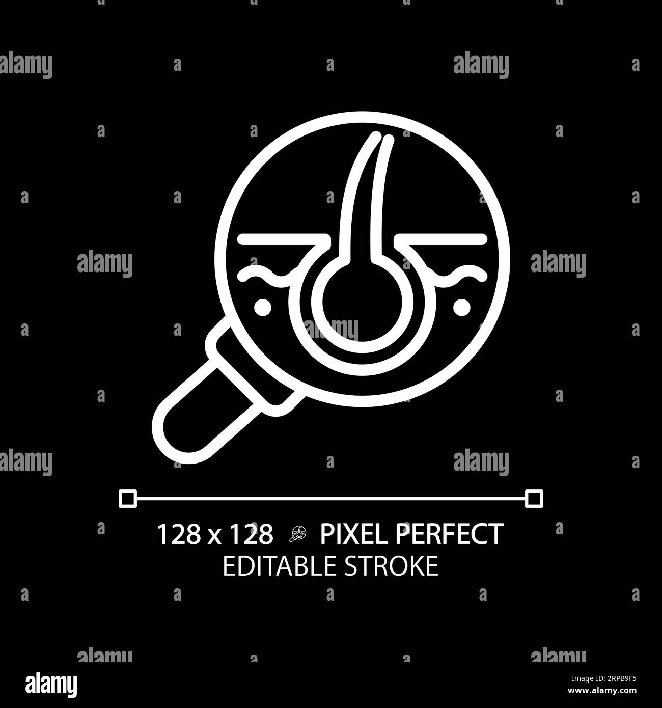 Customizable magnifying follicle thin linear white icon Stock Vector Image & Art - Alamy