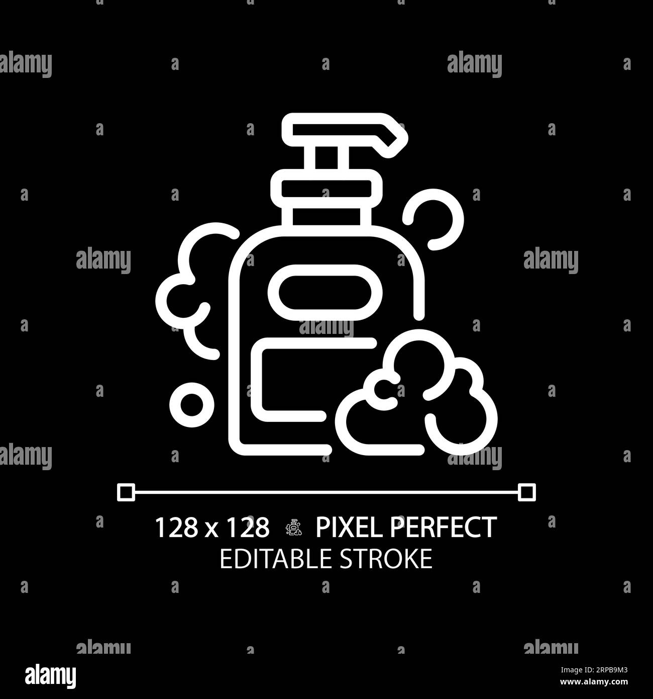 Customizable shampoo bottle thin linear white icon Stock Vector Image & Art - Alamy