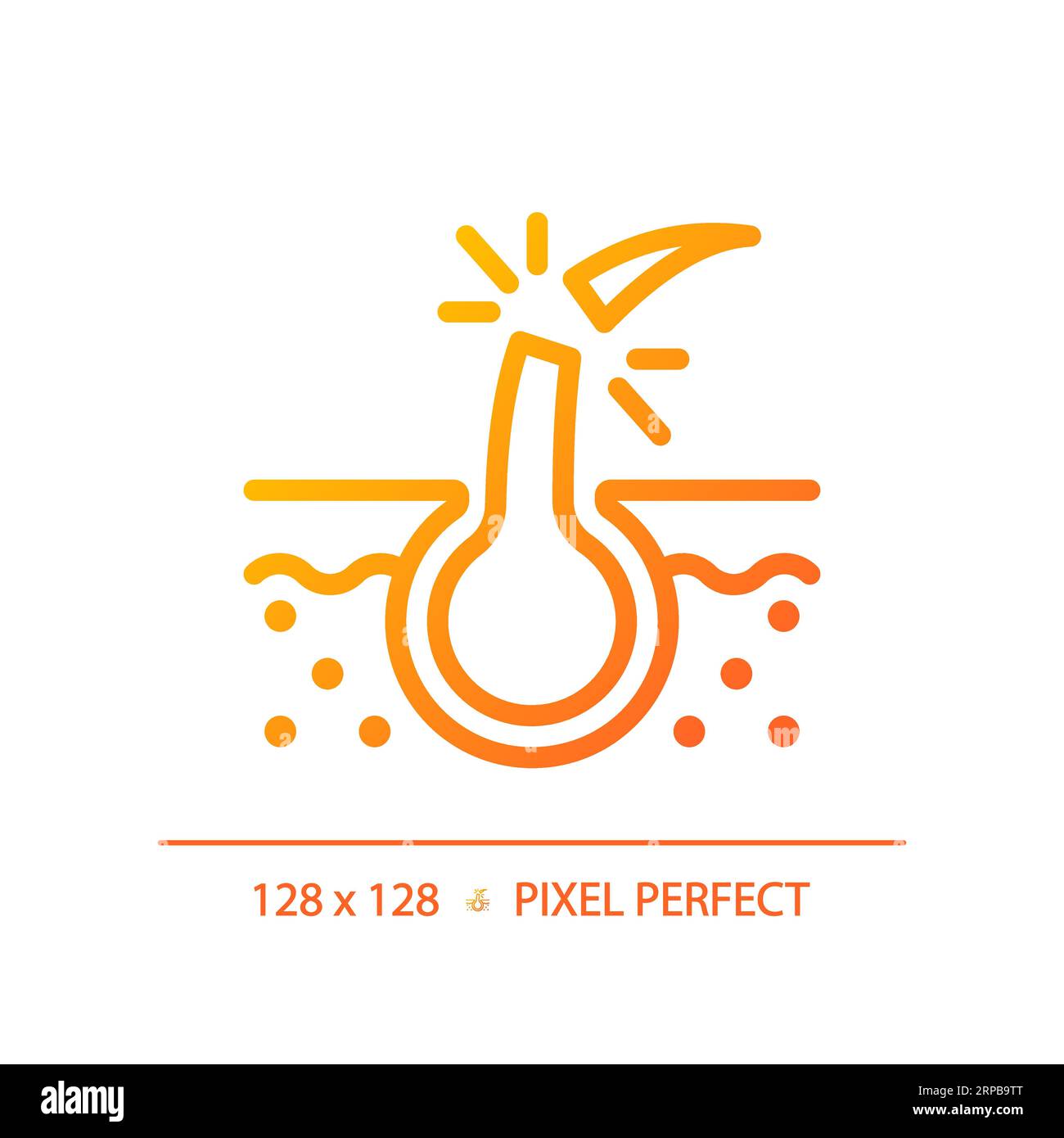 2D broken hair thin linear gradient icon Stock Vector Image & Art - Alamy