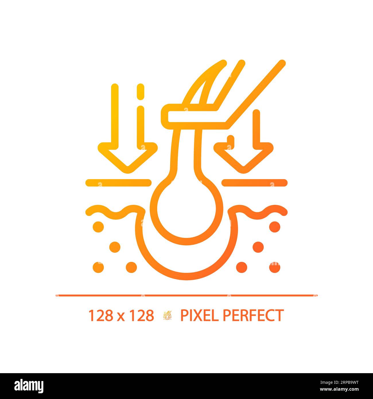 2D hair replacement thin linear gradient icon Stock Vector Image & Art - Alamy