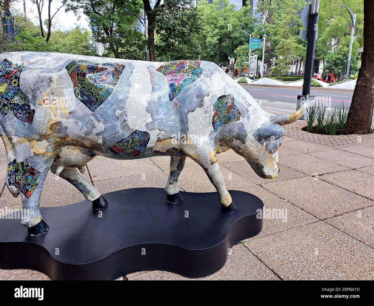Mexico City, Mexico - August 23, 2023: Cow Parade in Paseo de la ...
