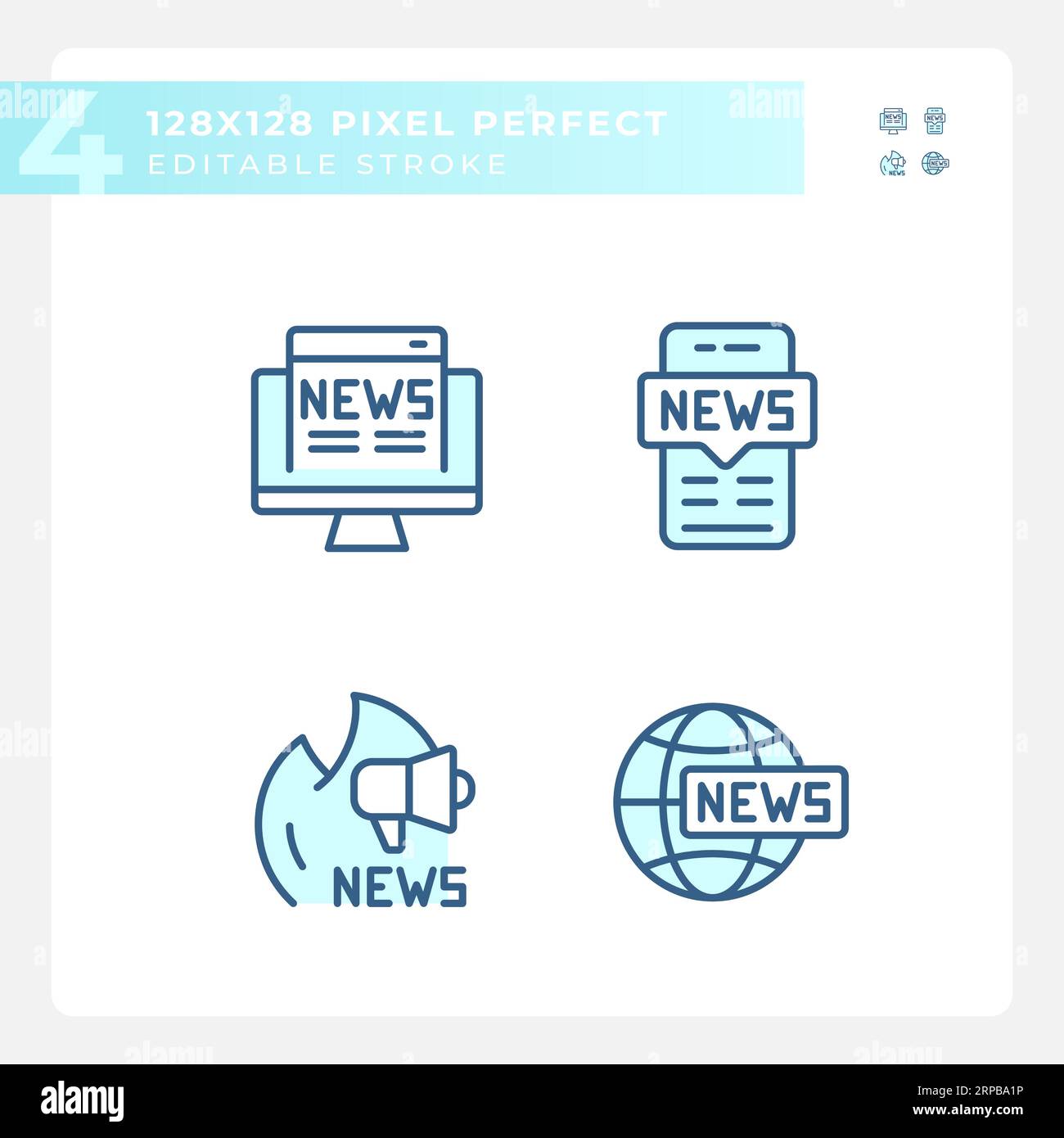 Editable pixel perfect journalism icons pack Stock Vector Image & Art ...