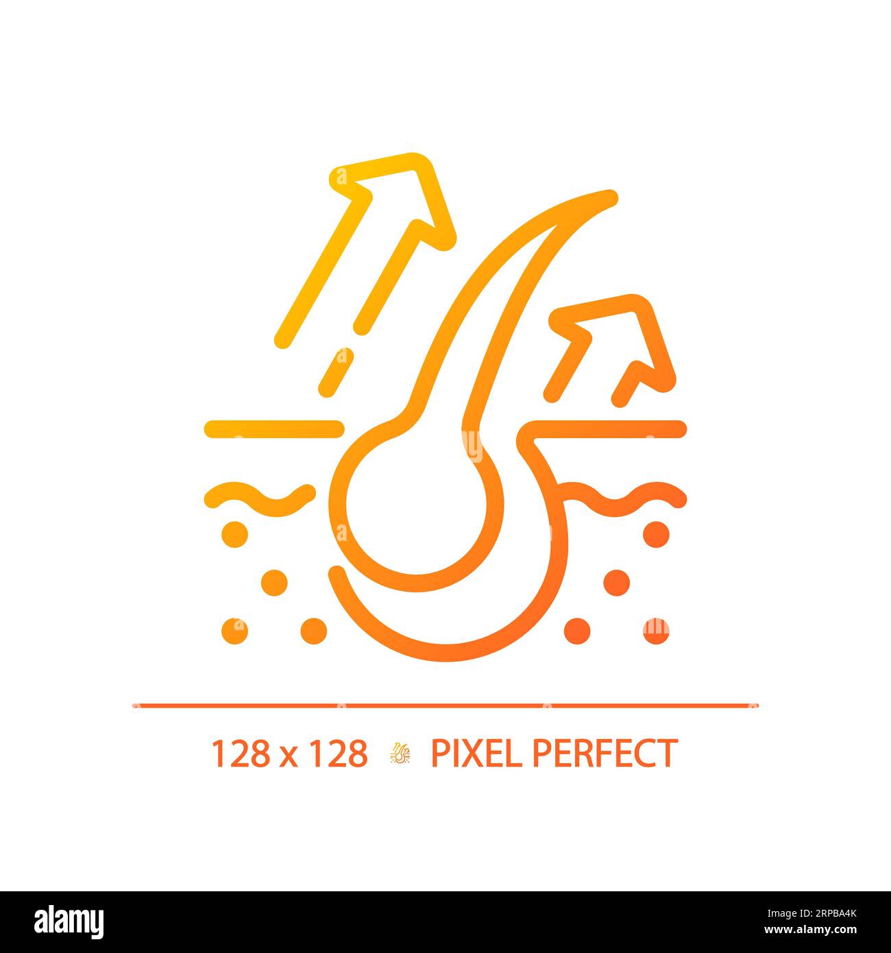 2D hair bulb damage thin linear gradient icon Stock Vector Image & Art - Alamy