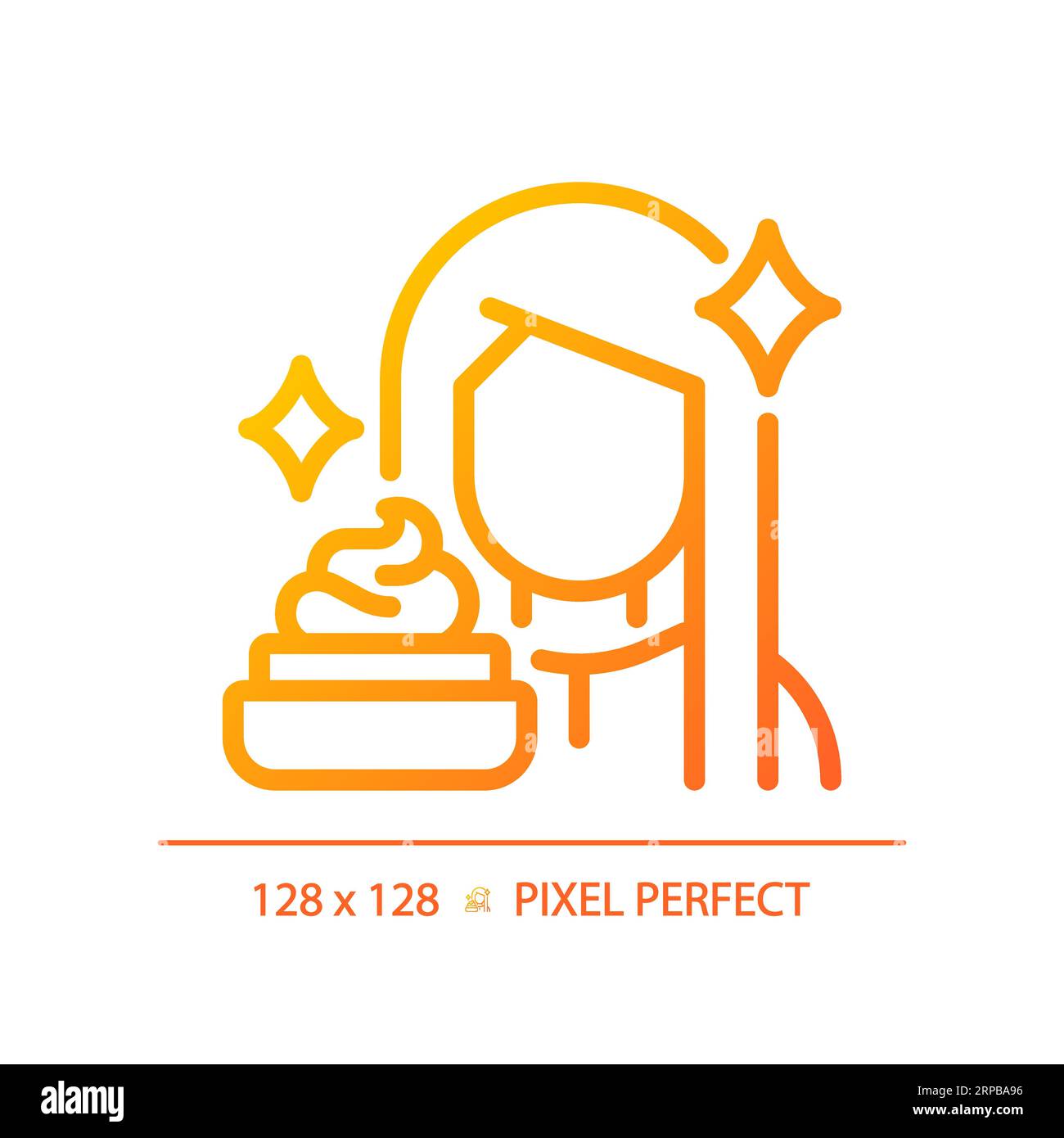 2D woman with hair foam thin line gradient icon Stock Vector Image ...