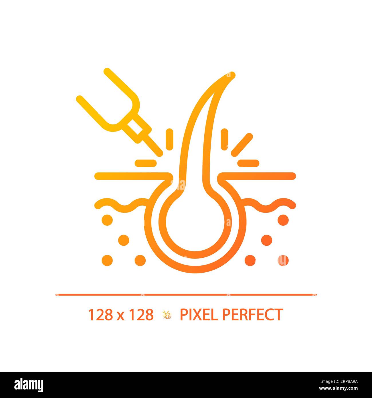 2D laser hair treatment thin linear gradient icon Stock Vector Image ...